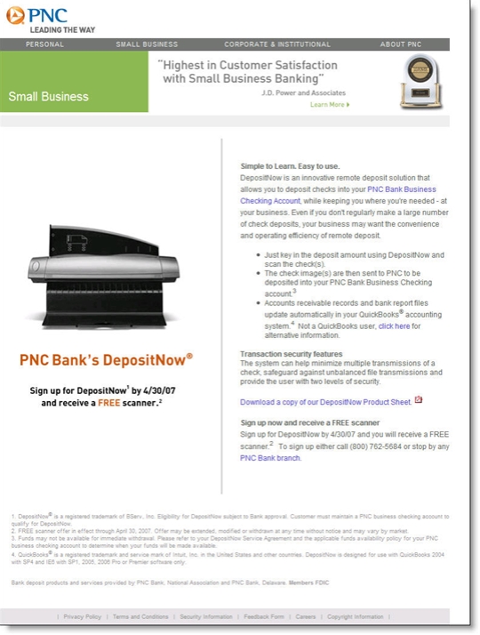 Remote Deposit Sightings: Wall Street Journal & PNC Bank - Finovate